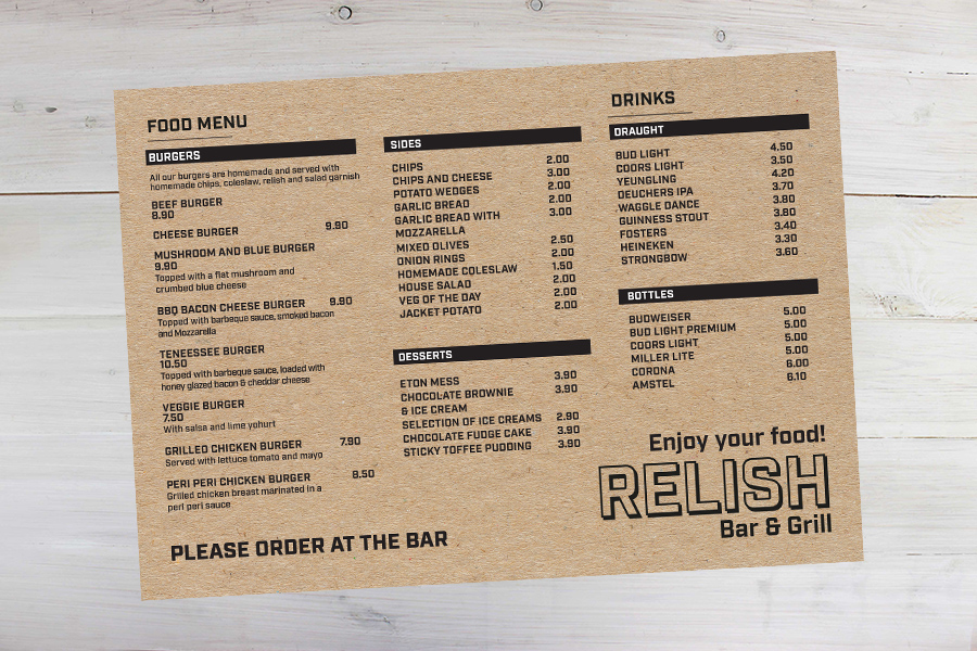Brown kraft paper placemats store